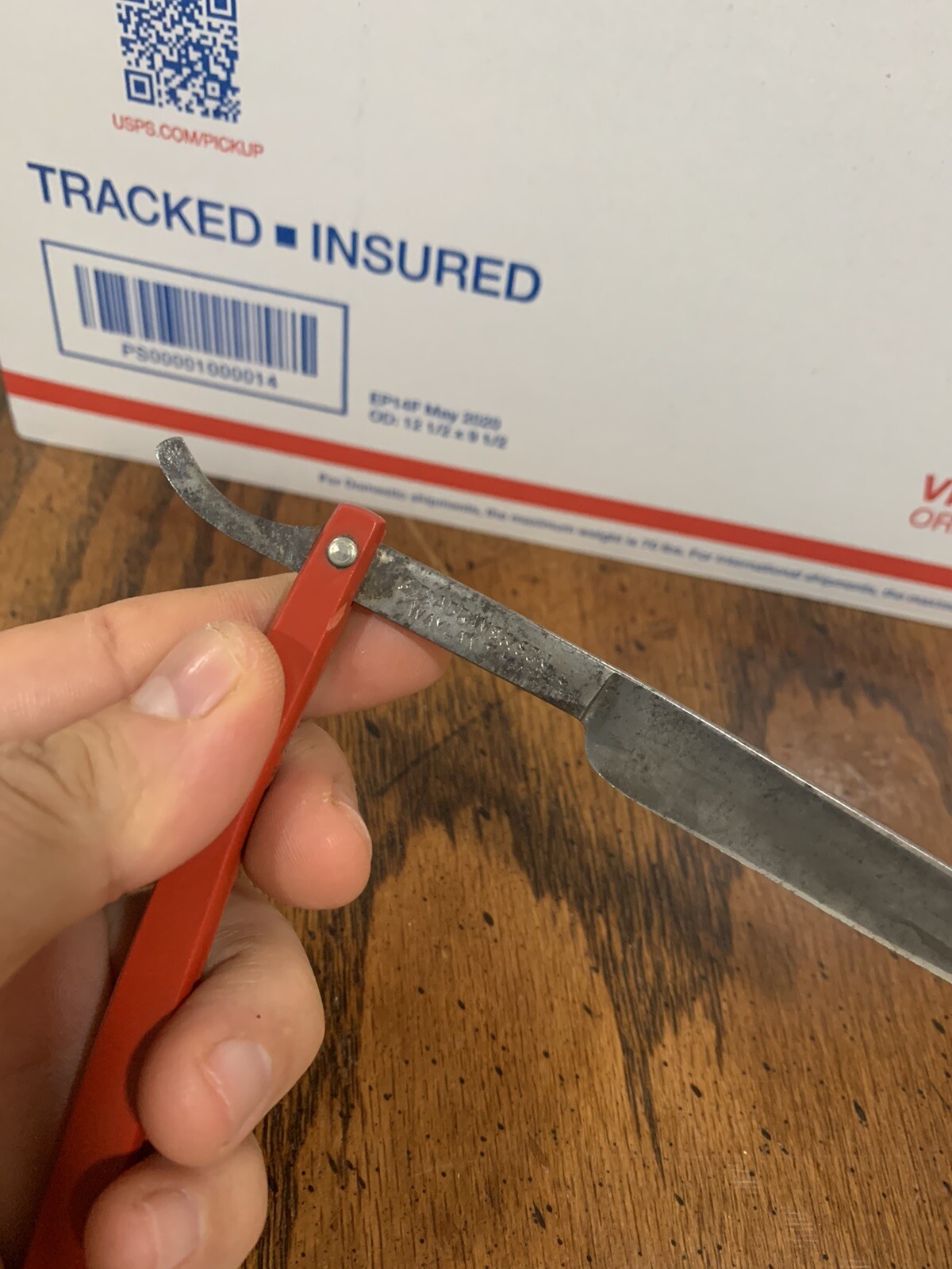 G. D. Abrams & Son Wayland NY 5-7/8" Straight Razor Super Wedge Red ...