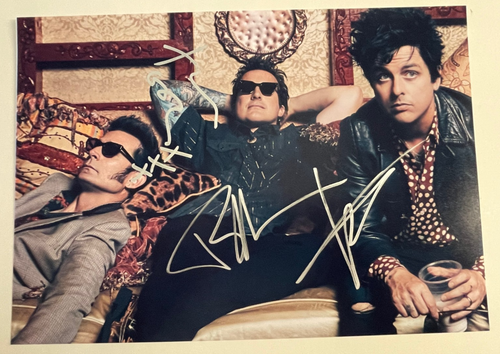 Green Day Billie Joe Armstrong Mike Dirnt Tré Cool Autograph 8 x 12 ...
