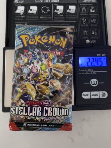 Heavy! 22.45 Gram Pokemon Stellar Crown Booster Pack Sealed | eBay