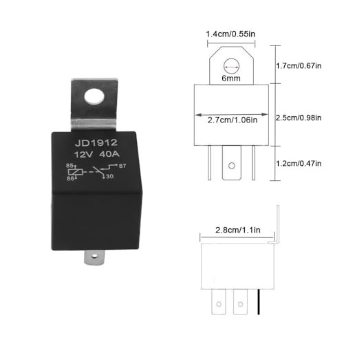 5 Pieces 4 Pin Car Relay, 12V 40A SPST Automotive Relay with Metal ...