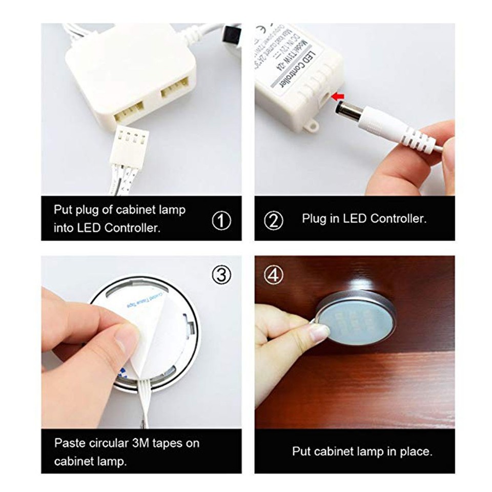 4-20 Under Cabinet Lighting LED RGB Kitchen Lights Cupboard Closet ...