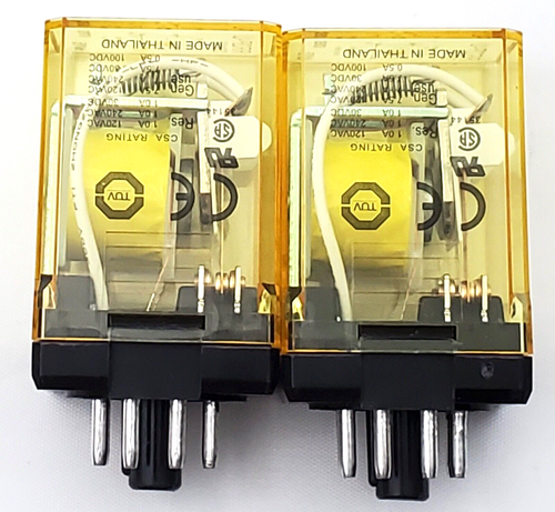 Lot of 2 Idec RR2P-U DC110V Ice Cube Relays 110 VDC 10 Amp DPDT 8 Pin ...