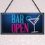Bar Open Sign NEON EFFECT Home Bar Man Cave Pub Club Window Plaque ...
