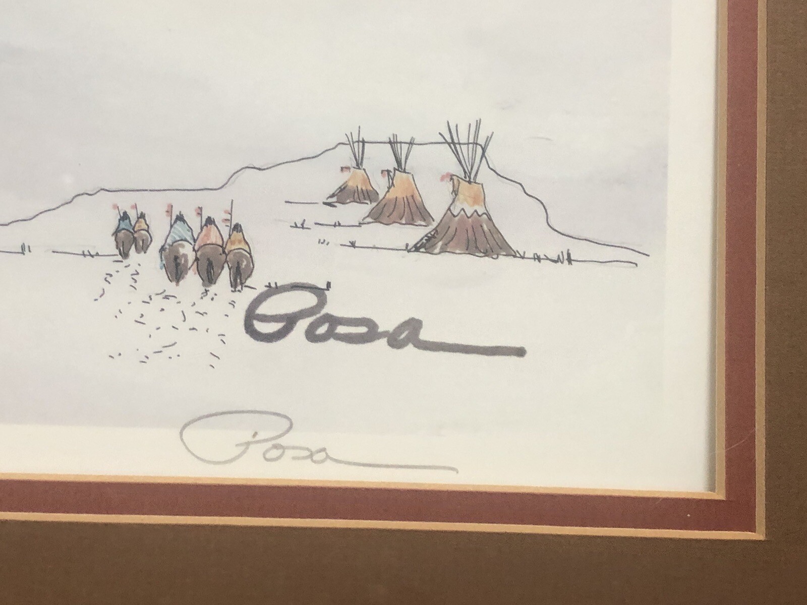 Listed Artist Ed Posa American Indian “Winter’s Ride” Ltd Edition ...