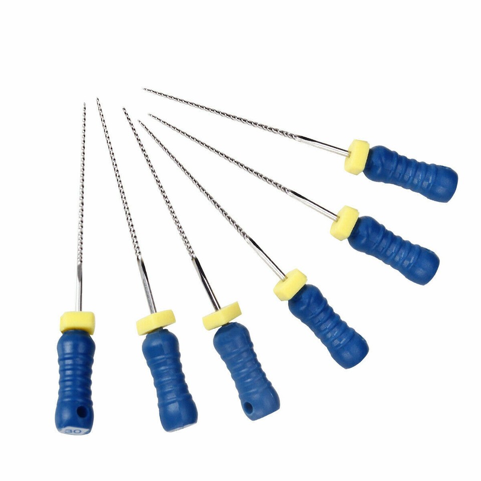 6/pk Dental Endo K-Files Root Canal Hand Use Files Stainless Steel #6 ...