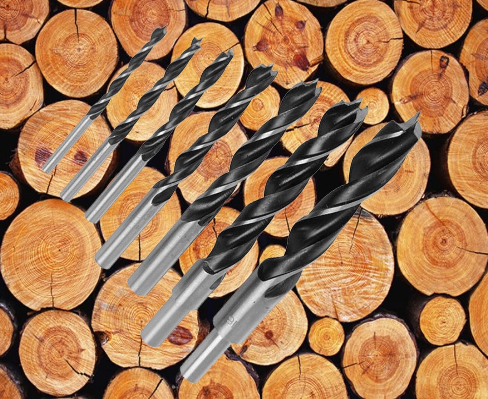 10Pcs 1/8 Inch Wood Brad Point Drill Bit Set Spur Point Woodworking ...