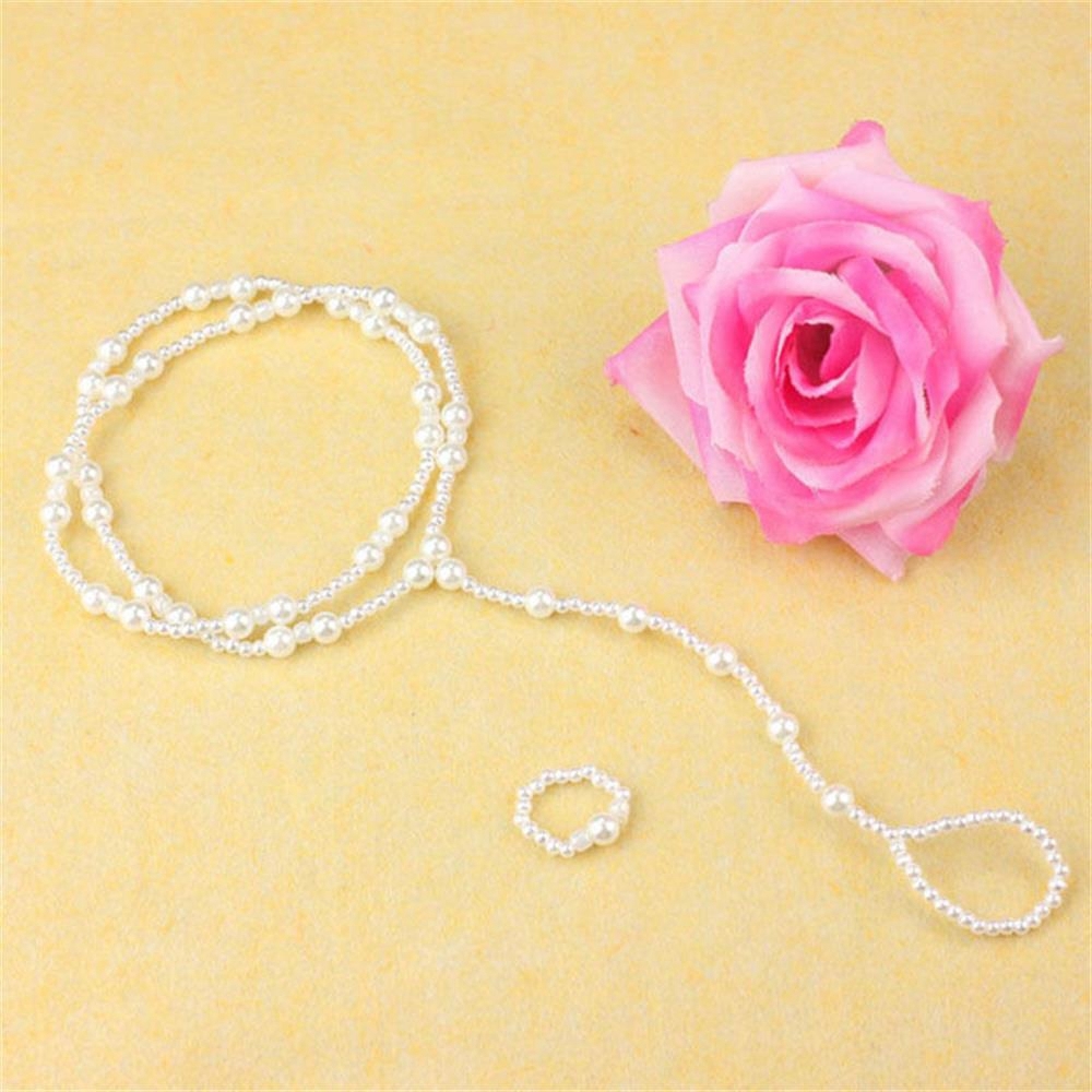 Pearl Barefoot Sandal Anklet Foot Chain Toe Ring Beach Ankle Bracelet ...