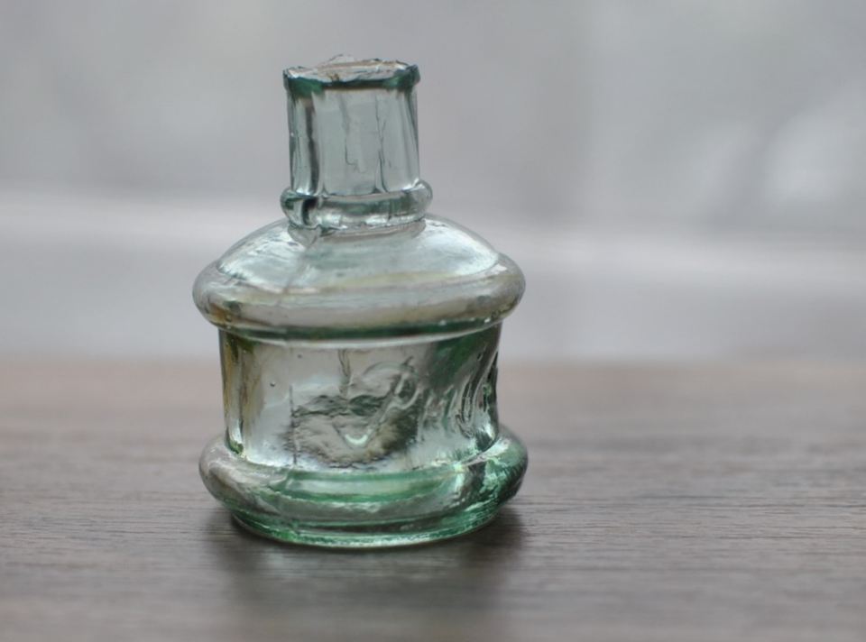 PRIDGE Aqua Glass Cotton Reel INK Bottle | eBay UK