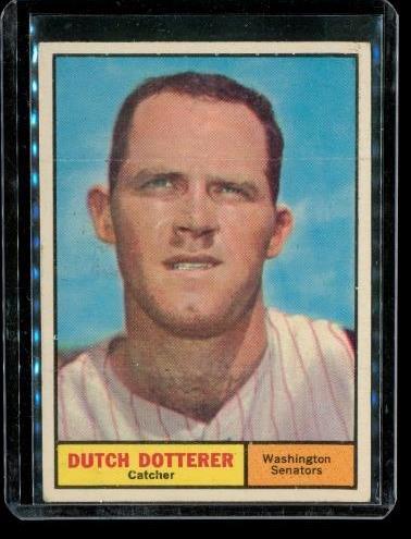 Vintage 1961 TOPPS Baseball Trading Card #332 DUTCH DOTTERER Washington ...