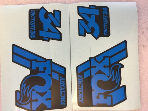FOX 34 Factory Series Fork Blue Left & Right Decal Set Stickers 34mm ...