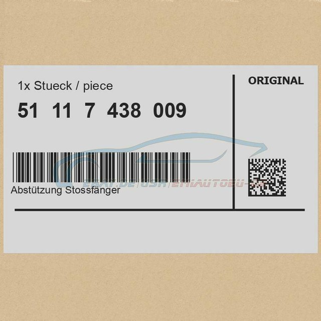 Neu Orginal BMW Unterstützung für Stoßfänger 51117438009 online kaufen ...
