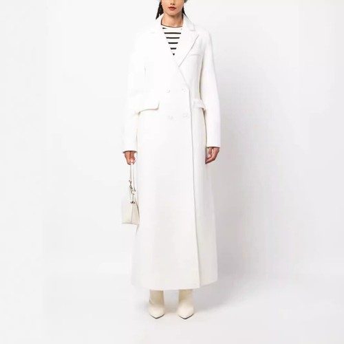 Winter Suit Collar Double Breasted Back Split Coat Long Sleeve Women's ...