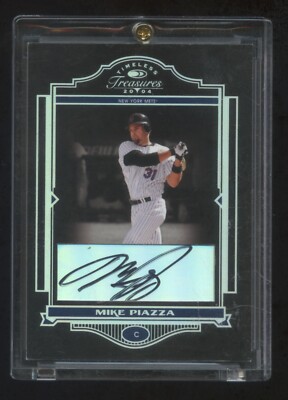 2004 TIMELESS TREASURES MIKE PIAZZA PLATINUM BLACK AUTOGRAPH #ED 08/10 ...