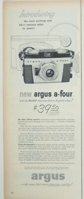 Argus A-Four 35mm Camera High Precision Compact MOD Print AD 1953 | eBay