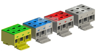 3-way rail terminal block 50mm2 gray ZGX 3x50 blue wer2 ENE-00208 /T2UK ...