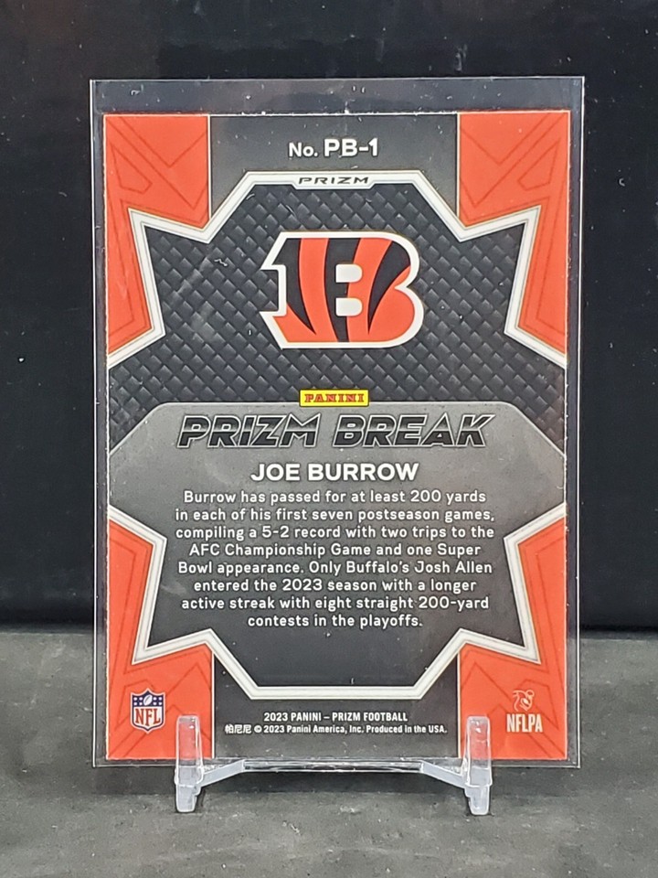 2023 Prizm Joe Burrow Prizm Break Base/Green Prizm Card & Fireworks ...