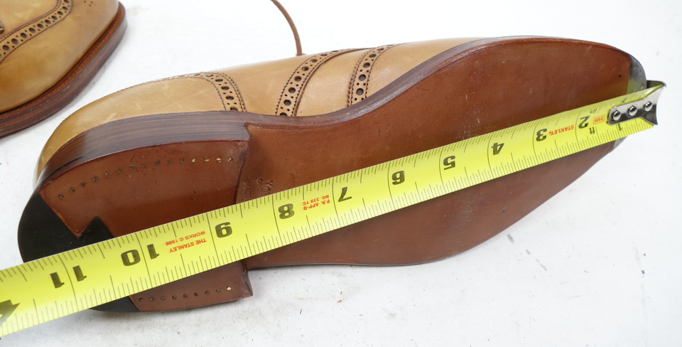 John Lobb Darby Shoes Mens Size 8 E Brown Leather Wingtip Derby Made in ...