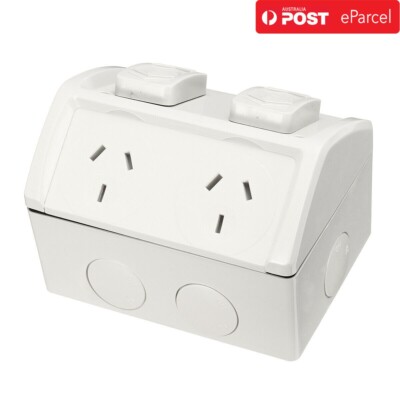 Weatherproof Double 2 GPO Power Point Outlet 10Amp IP53 Outdoor ...
