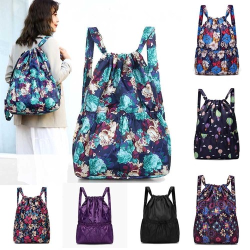 Waterproof Drawstring Bag Polyester Travel Bag Teenage Girls | eBay ...