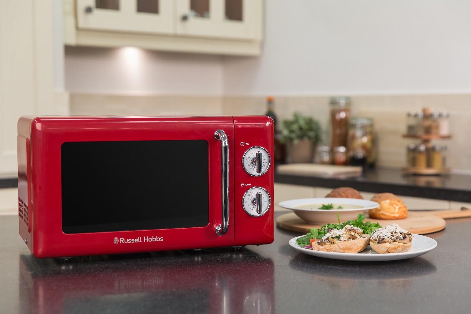 Russell Hobbs Red Microwave Retro Vintage Compact 17L 700W Manual ...