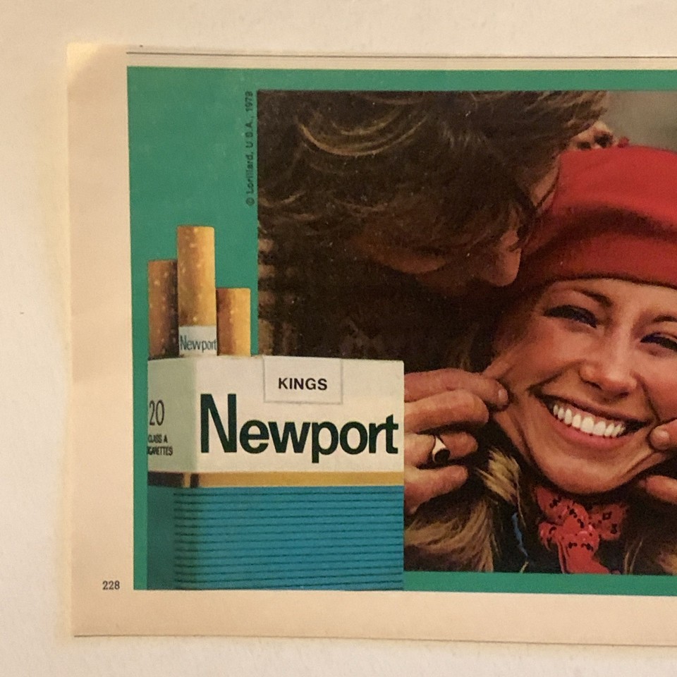 1979 Newport Cigarettes PRINT AD Couple Pinch Cheeks VTG 1970s Alive w ...