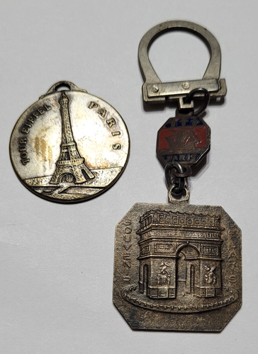 Vintage Lot Of Two Paris Souvenir Medal Key Fob? Eiffel Tower | eBay