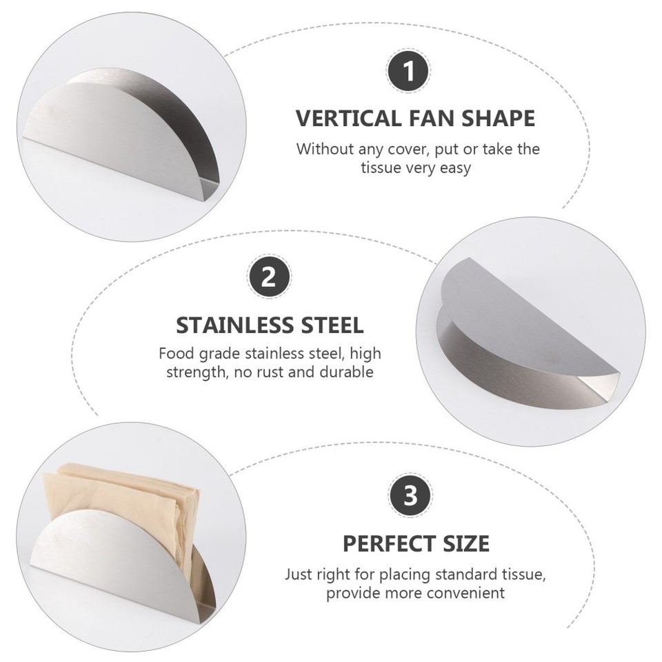 430 Stainless Steel Towel Rack Simple Vertical Fan Shape Tissue Holder ...