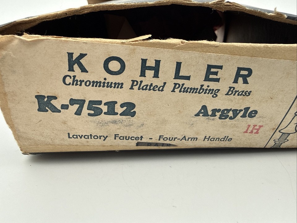 Kohler 7512 Argyle Four Arm Handle Faucet Chrome Hot ~ Open - Box ~ VTG ...