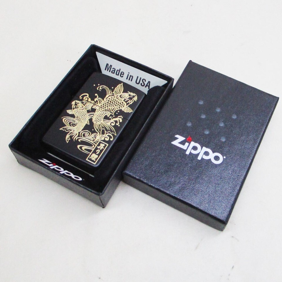 ZIPPO oil Lighter USA Japanese pattern series rising carp 2CA-BKG ...