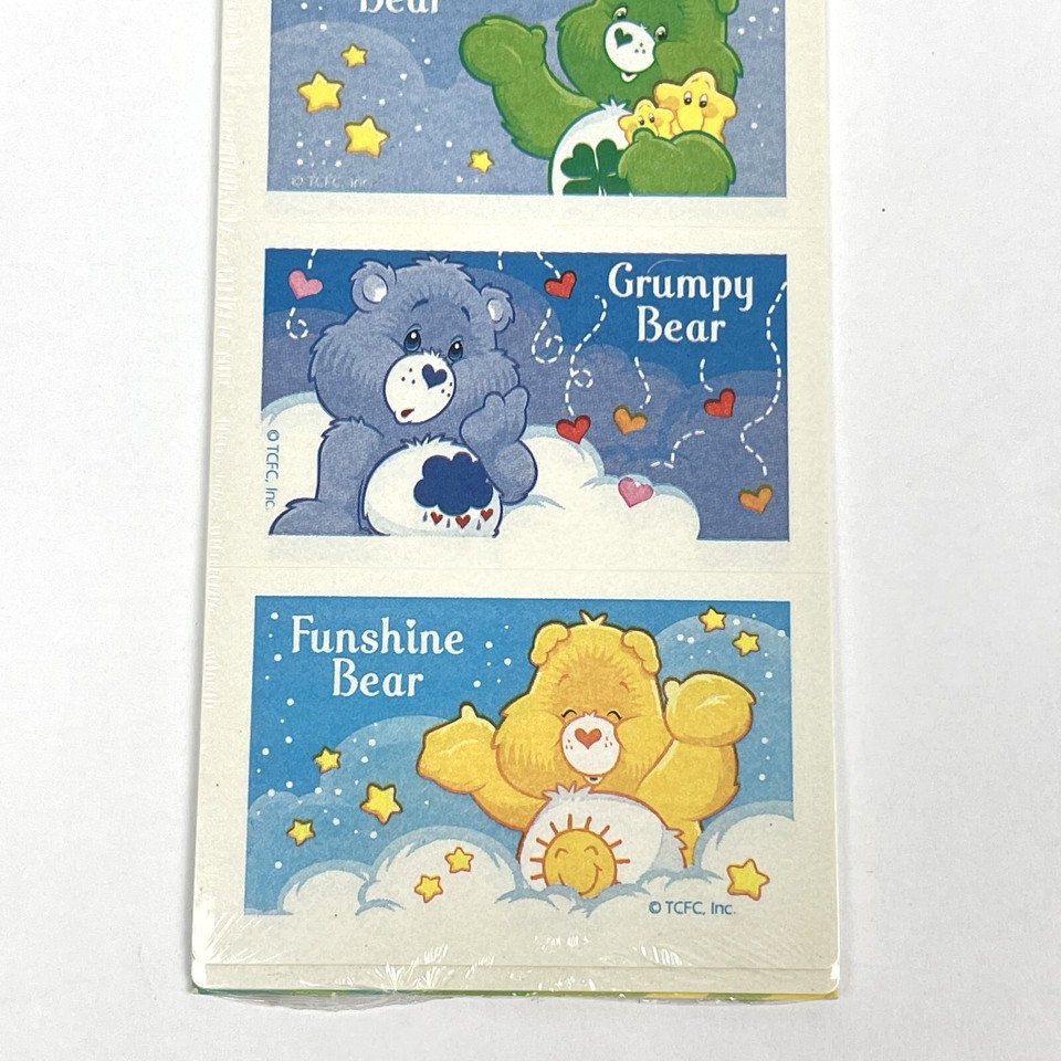 NEW 2002 Stickety-Doo-Da CARE BEARS CHEER GOOD LUCK GRUMPY FUNSHINE ...