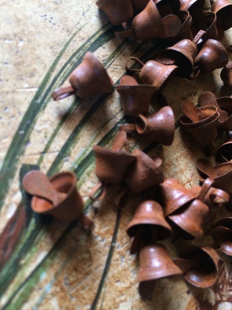 36 Mini Primitive Rusty Tin Liberty Bell Bells 10mm 3/8 in 3/8 ...