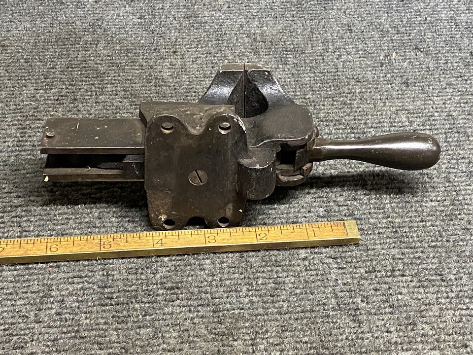 Rare Vintage Vise 1-7/8” Lever Action Halls Patent Fixed Base Baby ...