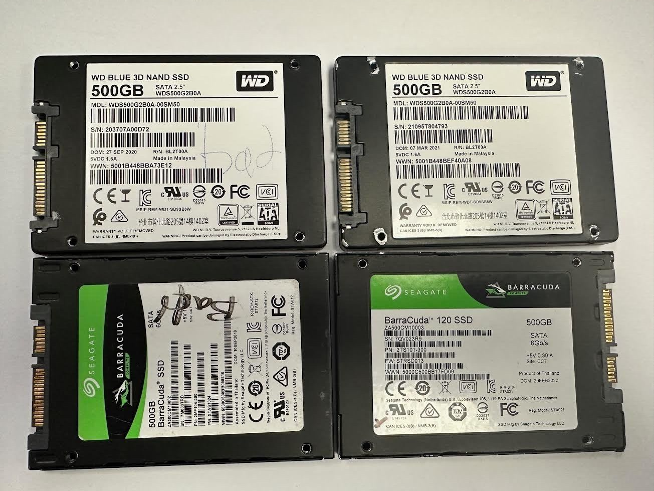 (Lot x 10) *BAD* VARIOUS 500GB SSD - 10PCS **AS IS** | eBay