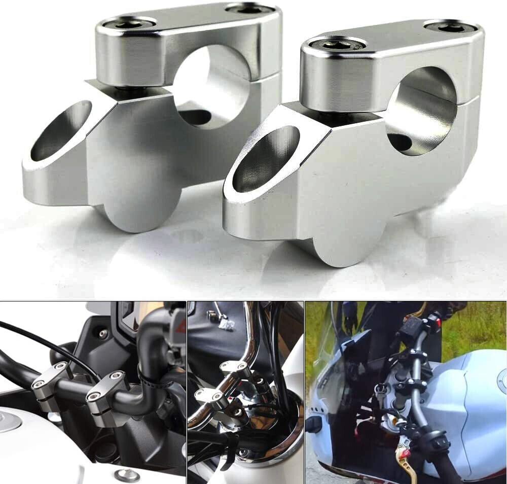 Universal 7/8" 22mm HandleBar Bar Risers Mount Clamp Adapter For ...