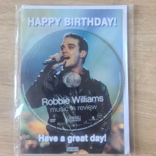 ROBBIE WILLIAMS HAPPY BIRTHDAY GREETING CARD WITH DOCUMENTARY DVD * LOW ...