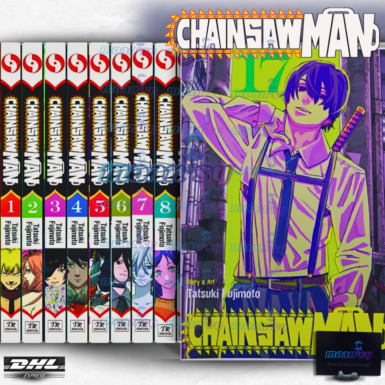 Chainsaw man Manga English Vol 1-17 Full Set Comic Books New by Tatsuki ...