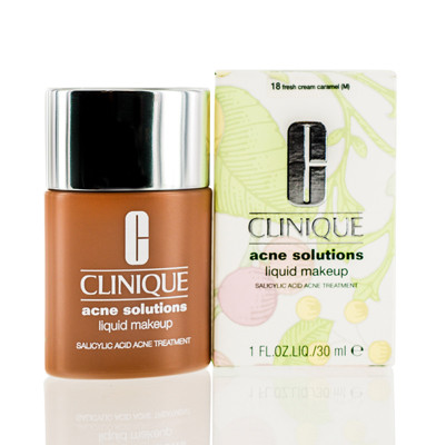 Clinique Acne Solutions Liquid Oil Makeup 18 Fresh Cream Caramel 1oz ...