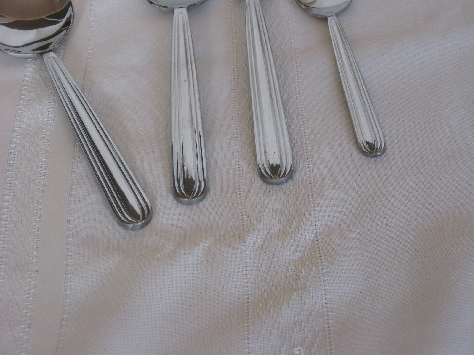 Walco Glossy Stainless Glossy Fork Spoons Ridges & Round Handle Tip 4 ...