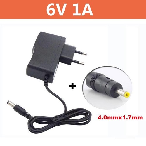 6V 1A AC DC Power Supply Adapter 4.0mm x 1.7mm Connector Converter Wall ...