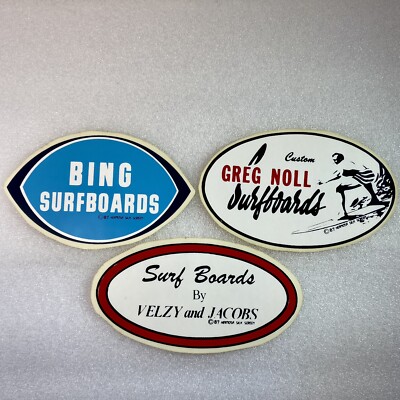 87 Hermosa Silk Screen Surf Stickers BING Greg Knoll Surfboards Velzy ...