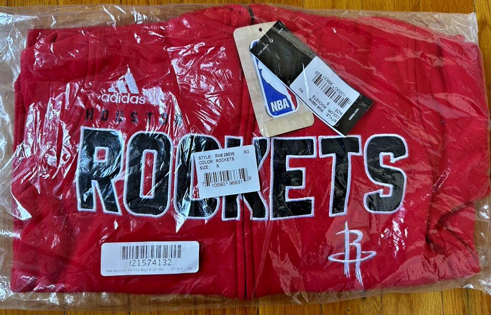 NOS NBA Houston Rockets Boys 8-20 Size Small Red Full Zip Hoodie ...