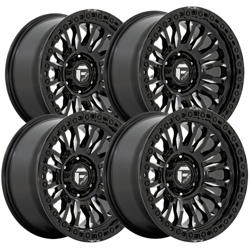 (Set of 4) Fuel FC857 Rincon 20x10 6x135 -18mm Black/Milled Wheels Rims ...