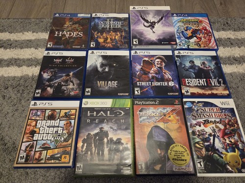 Wii, 360, PS5, etc. Video Game LOT (Mega Man, Resident Evil, Smash Bros ...