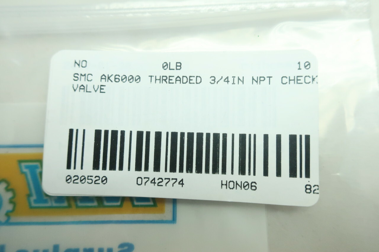 Smc AK6000 Check Valve 3/4in Npt | eBay