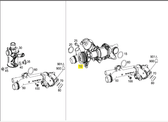 Mercedes-Benz Genuine Coolant Pump 2742000800 80 for sale online | eBay