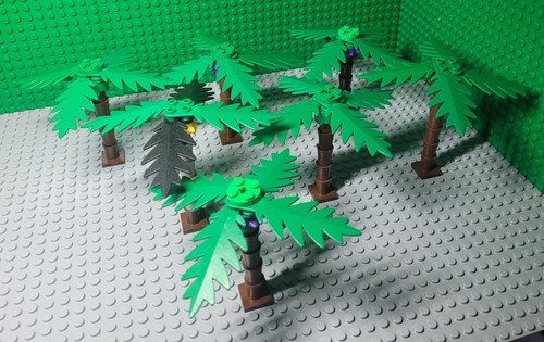 LEGO 2563/6148 Palm Trees Leaf Bundle Lot Trunk Connector Pcs Beach ...