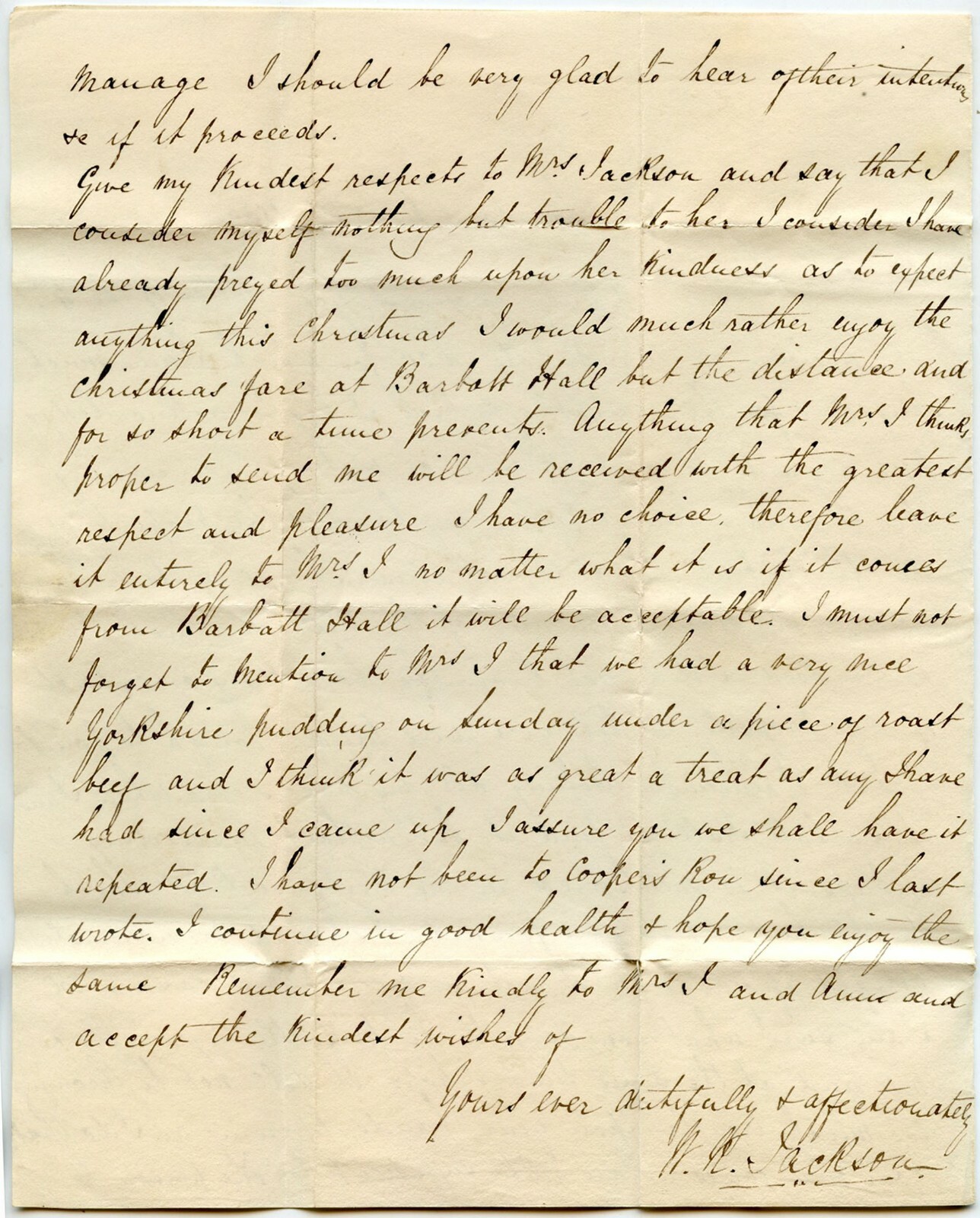 1835 LETTER JACKSON BARBOT HALL ROTHERHAM | Grelly UK