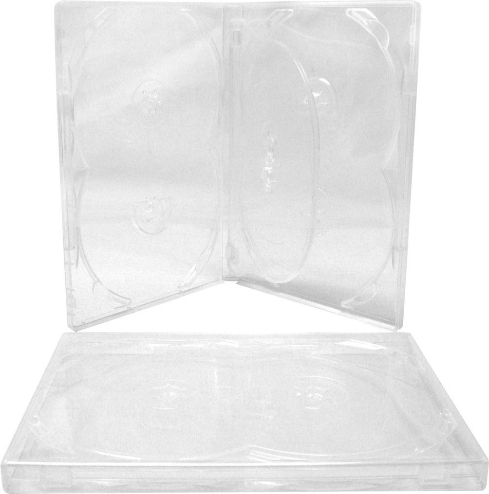 (10) DV6R14CL CLEAR 6 DVD Cases Boxes With Tray 14mm .55" Slim Six Disc ...
