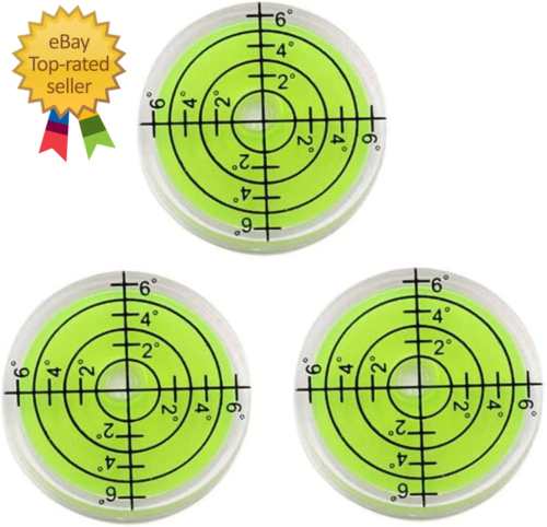 3Pcs Circular Bubble Level Bullseye Degree Marked Surface round Spirit ...
