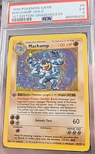 POKEMON CARD MACHAMP HOLO BASE SET 8 1ST EDITION 8/102 SHADOWLESS ...